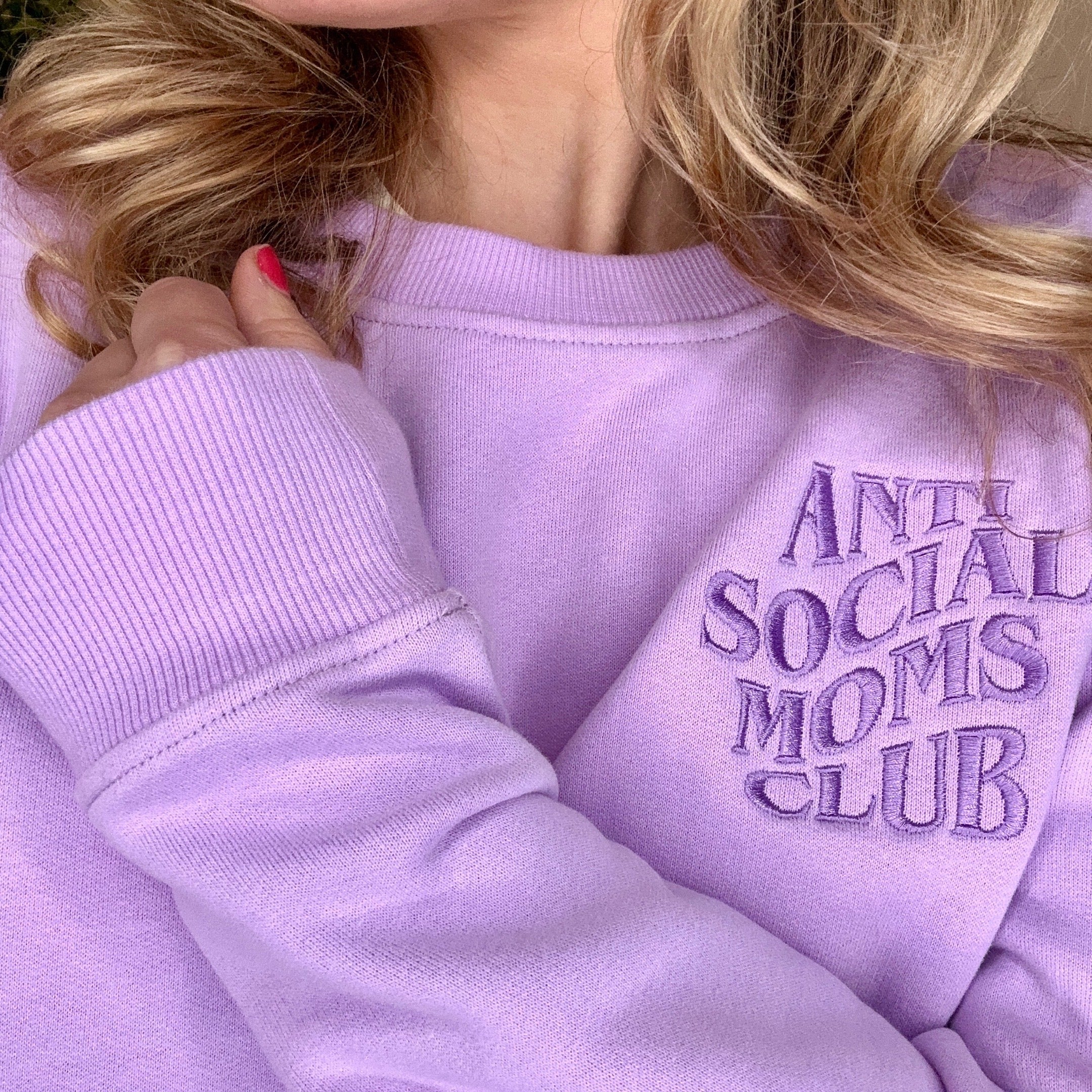 ANTI SOCIAL MUMS CLUB Embroidered Breastfeeding Friendly Mumma Sweatsh ...