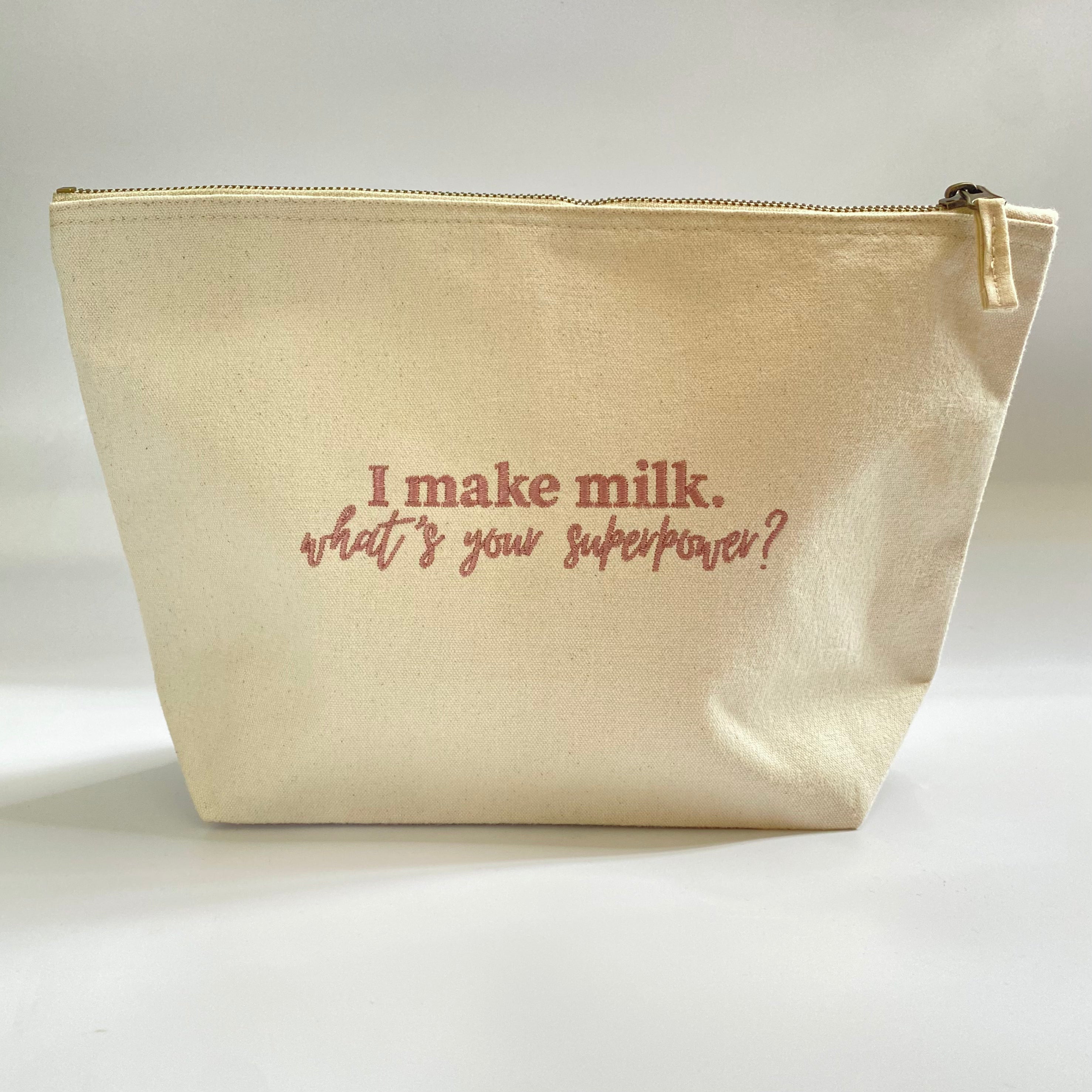Organic-Cotton Zip Pouch | I Make Milk | Juno Jack's – Juno Jack's Limited